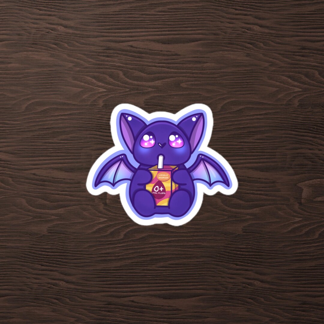 Vampire Bat With "juice" Box Vinyl Sticker - Etsy