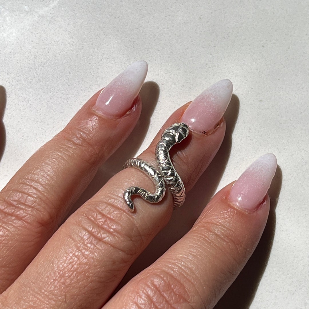 Handcrafted .999 Fine Silver Serpent Ring - A Symbolic and Stylish Masterpiece - Etsy