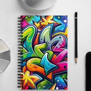 Urban Graffiti Splash Art Spiral Notebook - Etsy