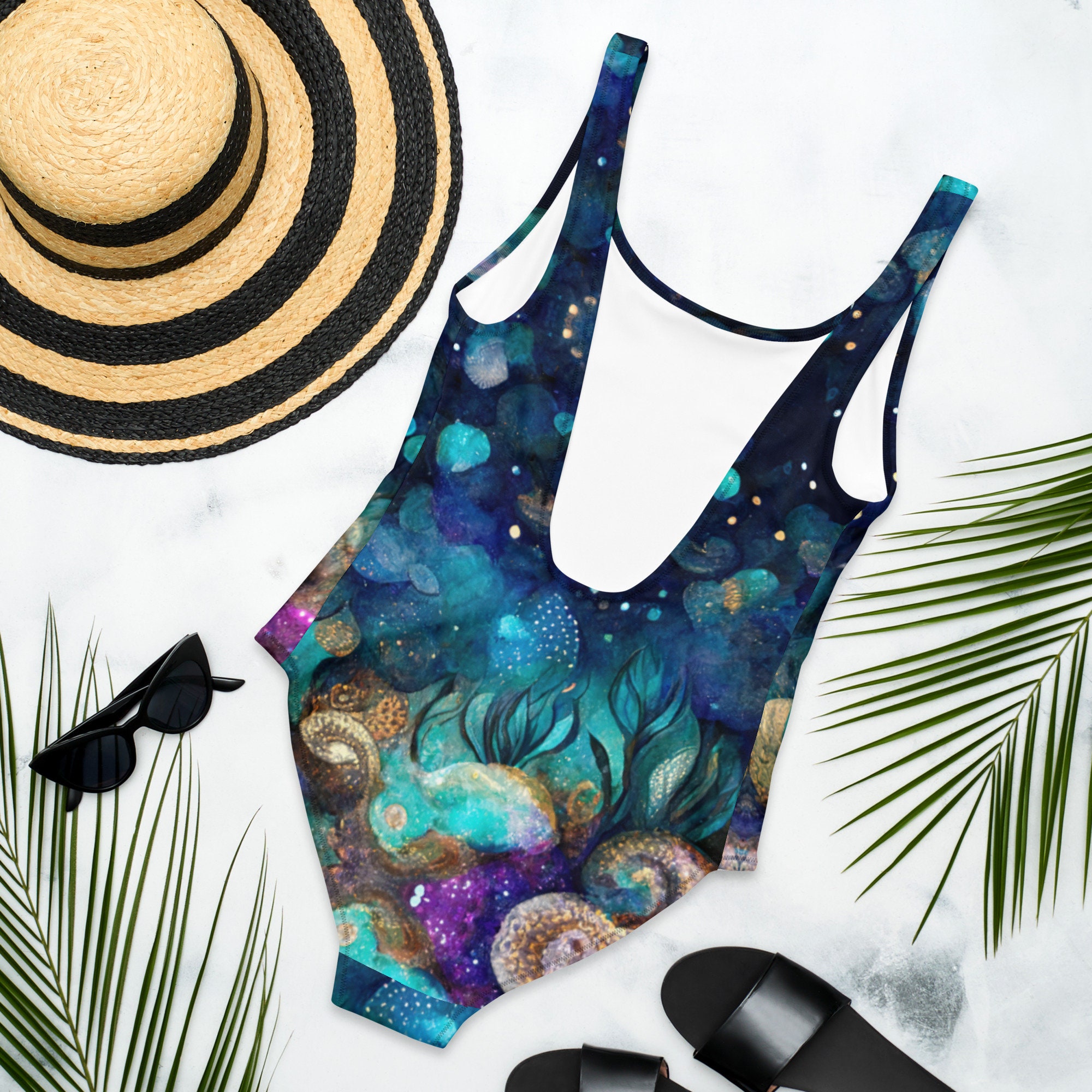 Under the Sea One-piece Swimsuit, Abstract Ocean Swimsuit, Ocean ...