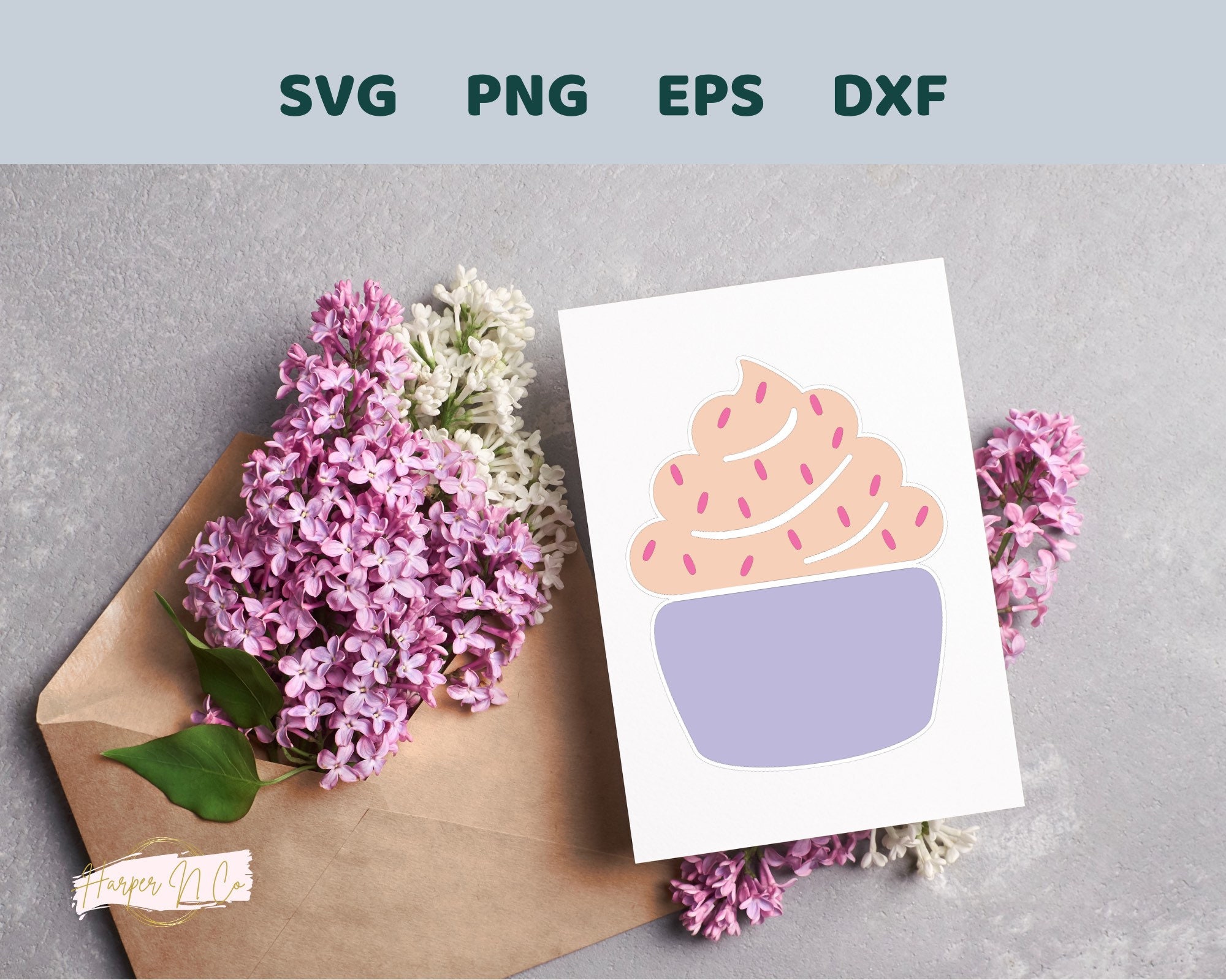 Cupcake SVG 12 Image Bundle Birthday Svg Striped Wrapper Whipped Cream ...