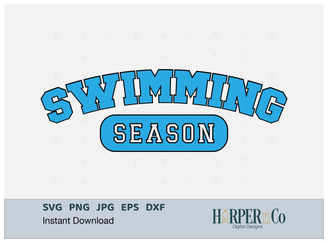 Swimming Season SVG, Varsity Style Design SVG, Png, Eps, Cricut ...