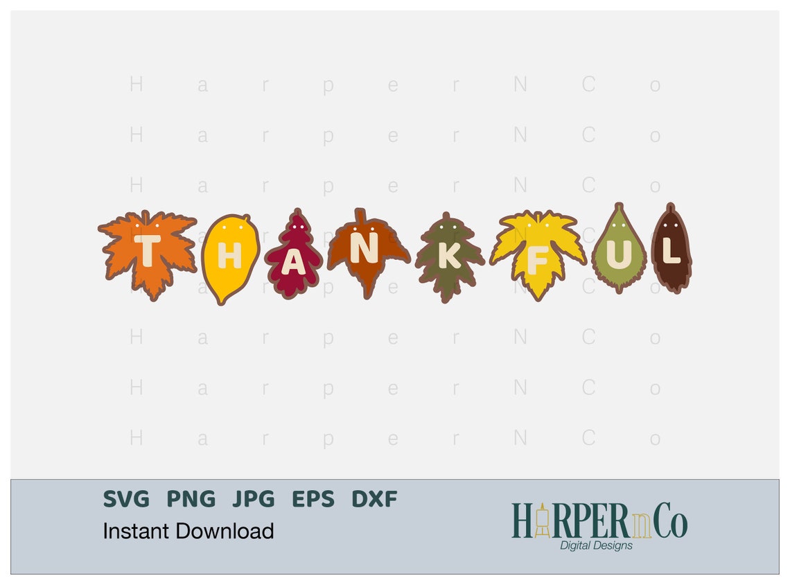 Thankful Bunting SVG, Fall Banner, Template, Pennant, Decoration ...