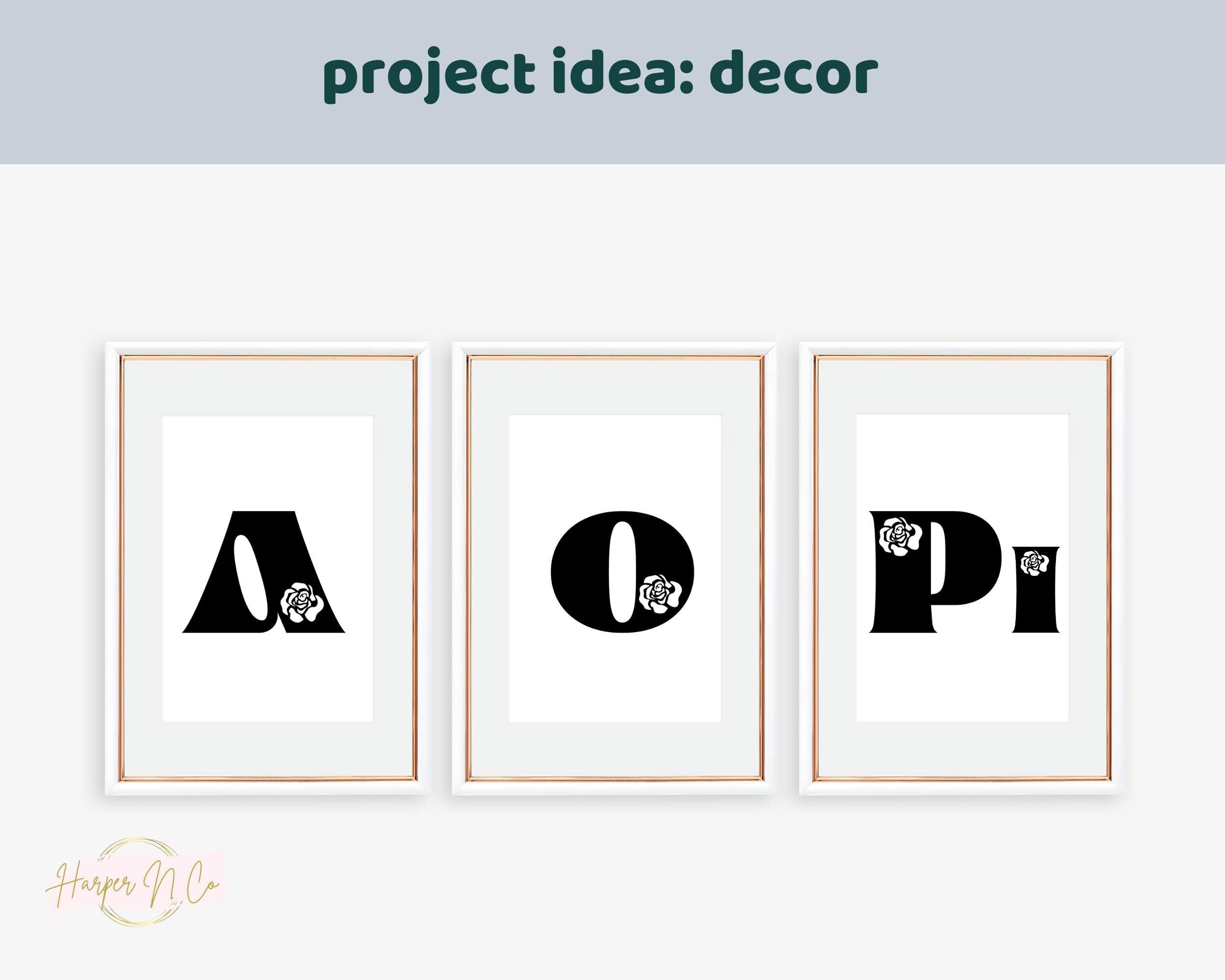 Alphabet Capital Letters With Rose Cut Out SVG for Cricut, Silhouette ...