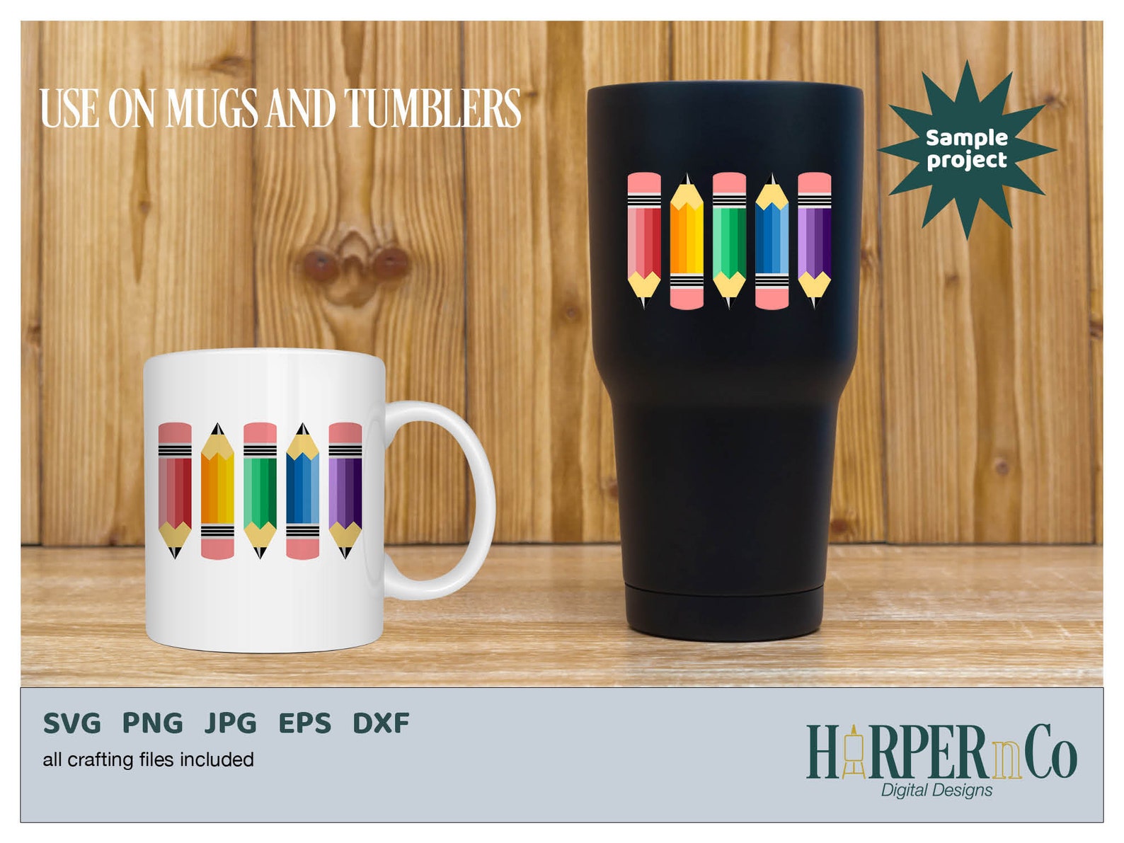 Rainbow Colored Pencils SVG for Cricut Silhouette Glow Forge PNG ...