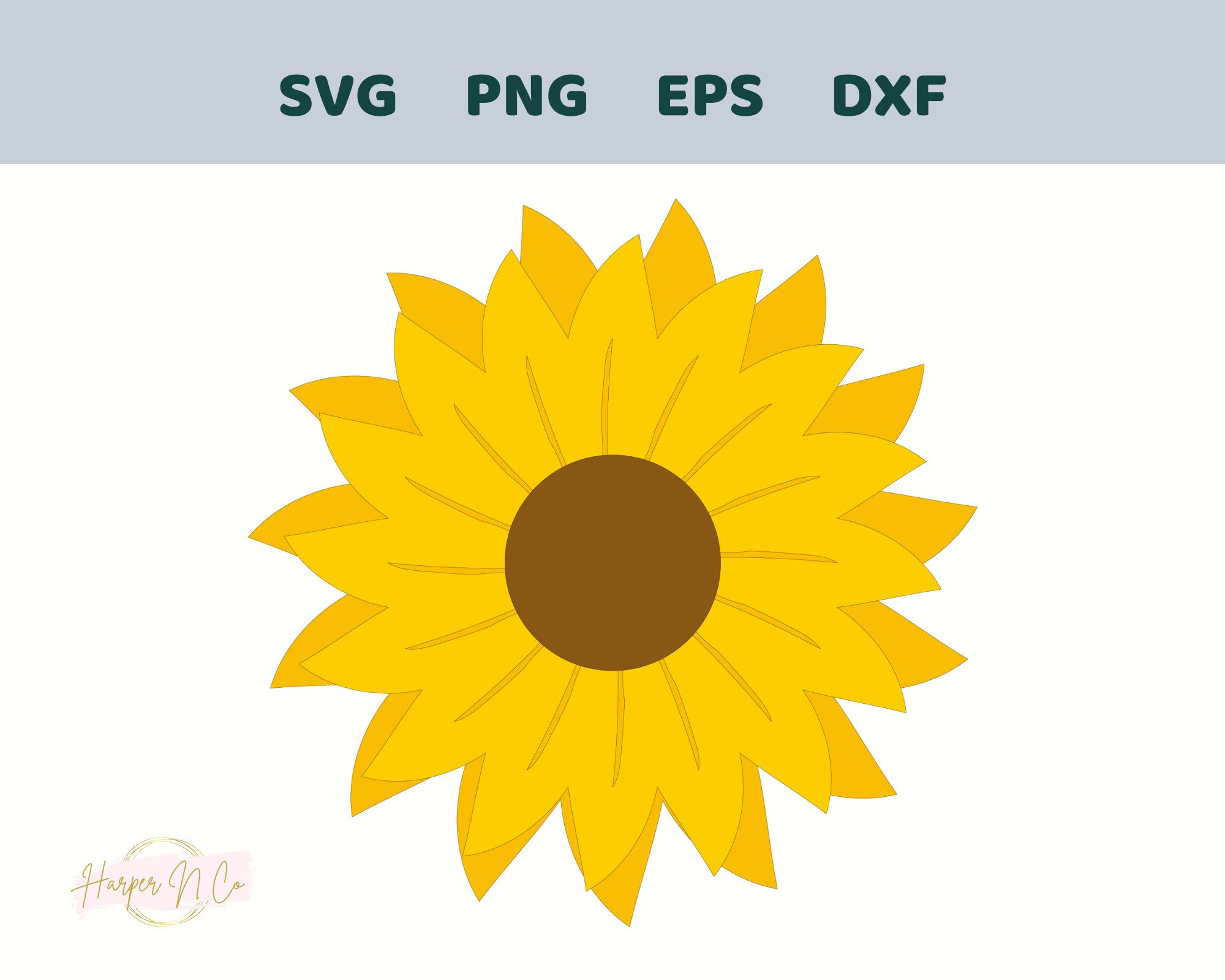 Sunflower SVG, Sunflower Clipart Image, Digital Download, Sublimation ...