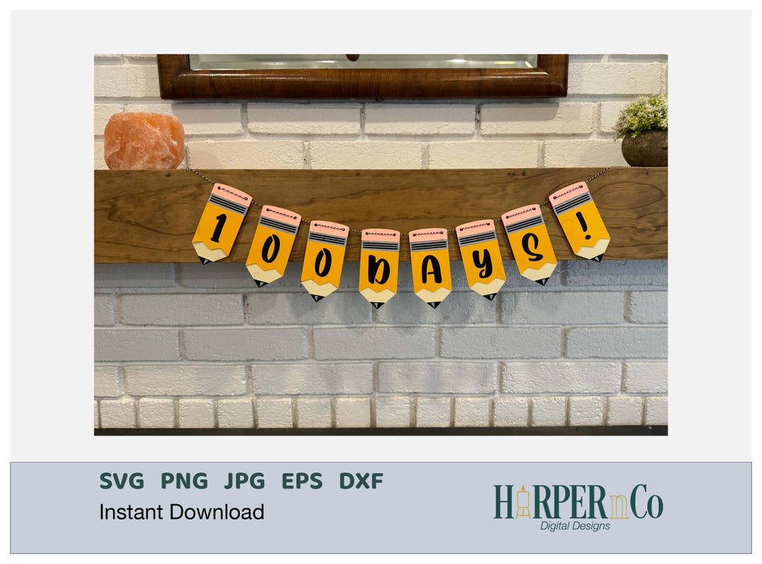 Pencil Banner SVG, Back to School Banner, Pennant, Decoration, Cricut ...