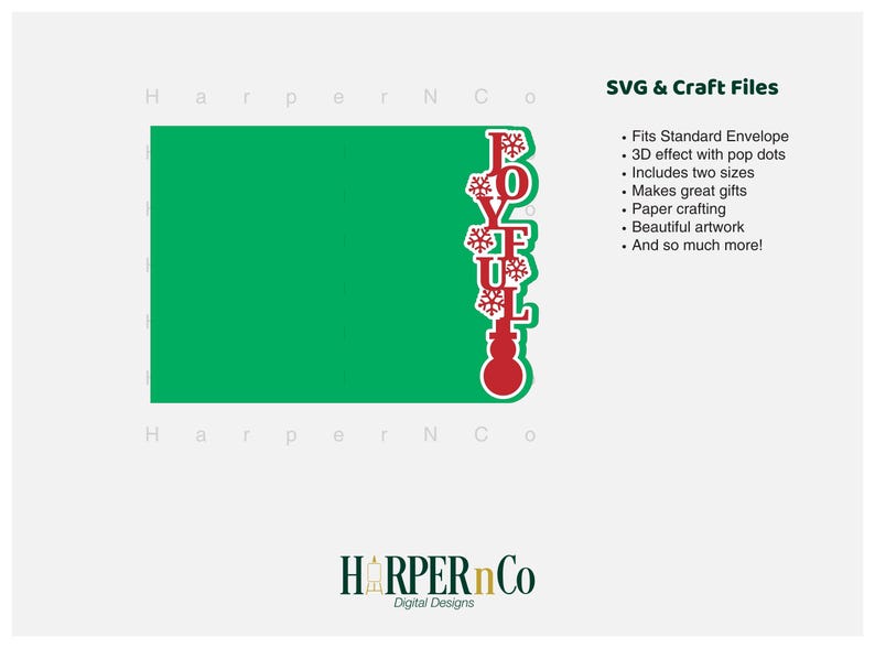 Joyful Cut Edge Card SVG Christmas Layered Card DIY Greeting Card Paper ...