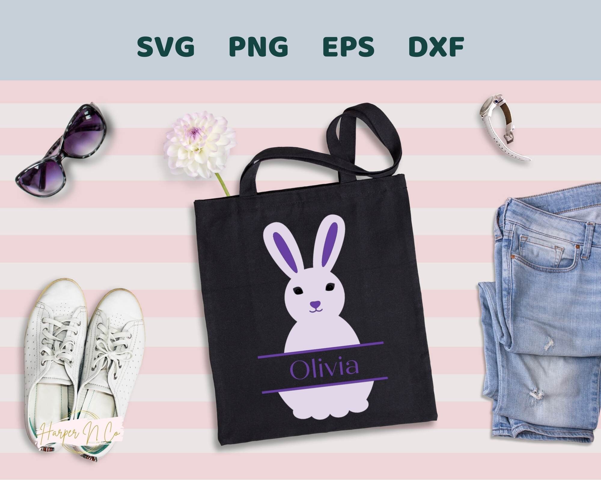 Purple Easter Bunny Layered SVG, Personalize, Easter PNG, Split Bunny ...