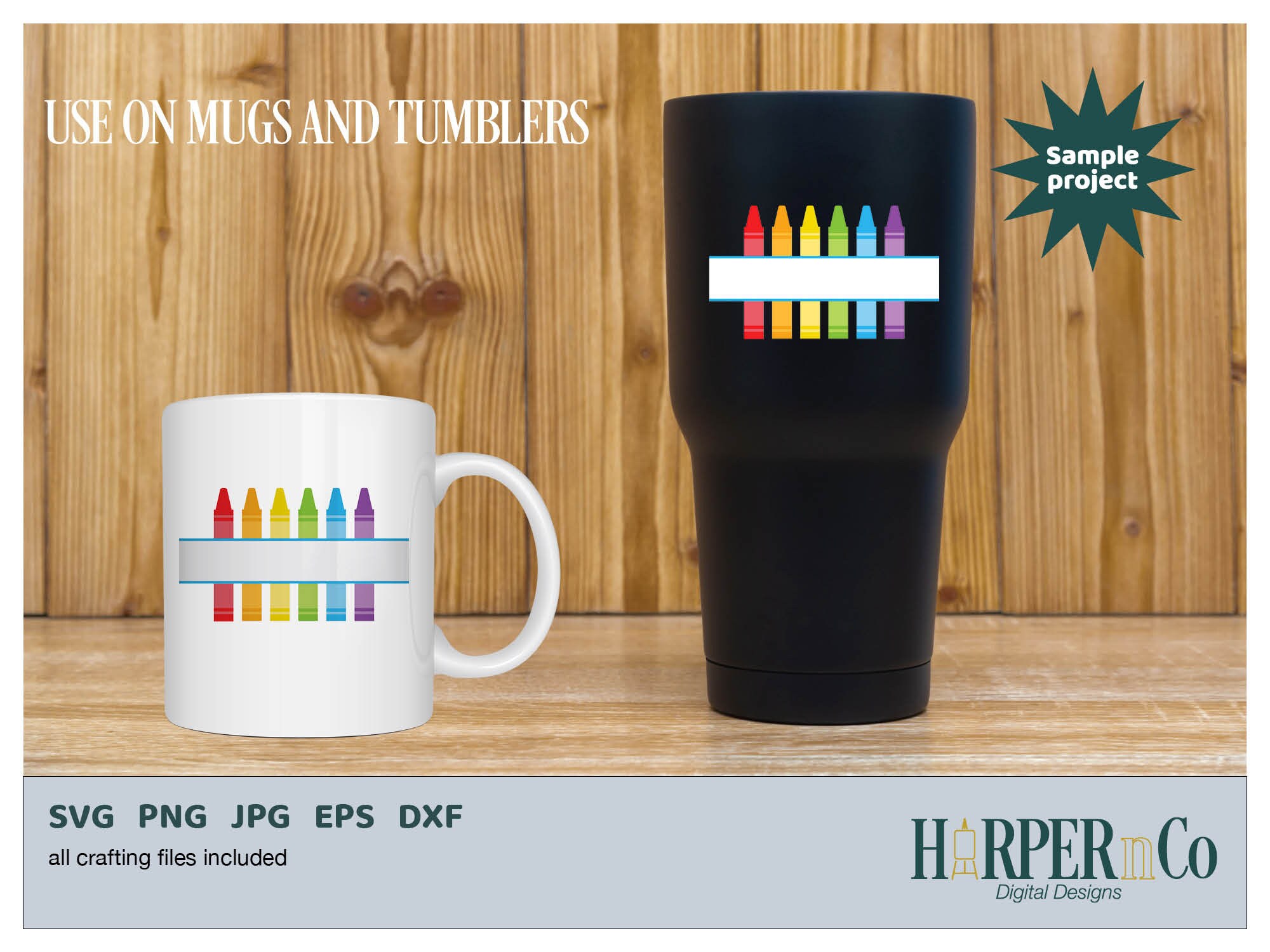 Split Rainbow Crayons SVG for Cricut Silhouette Glow Forge PNG ...