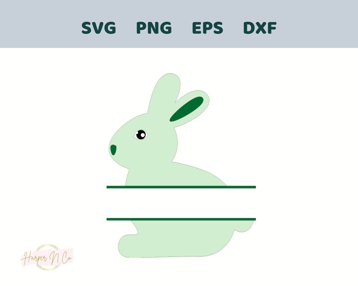 Green Easter Bunny Layered SVG, Personalize, Easter PNG, Split Bunny ...
