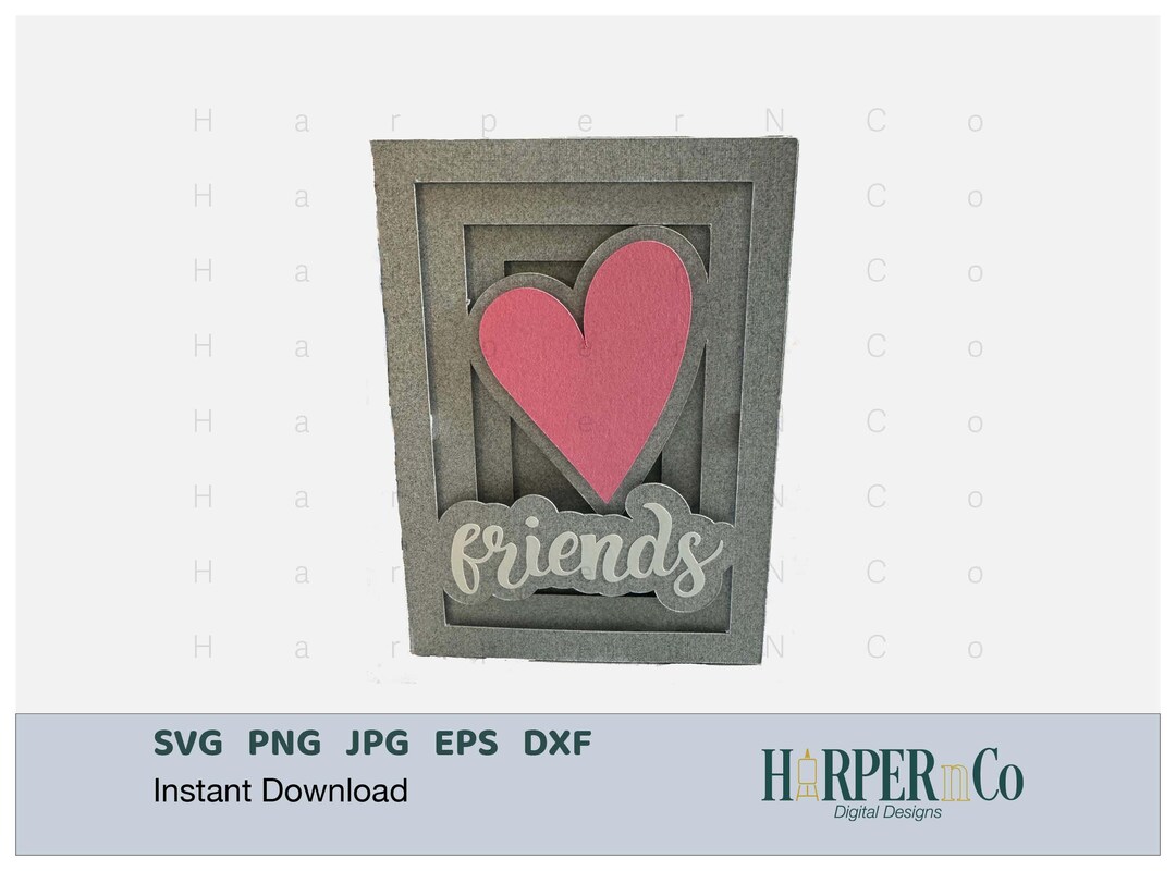 3D Friends SVG Shadowbox SVG Best Friends 3D Card SVG Layered ...
