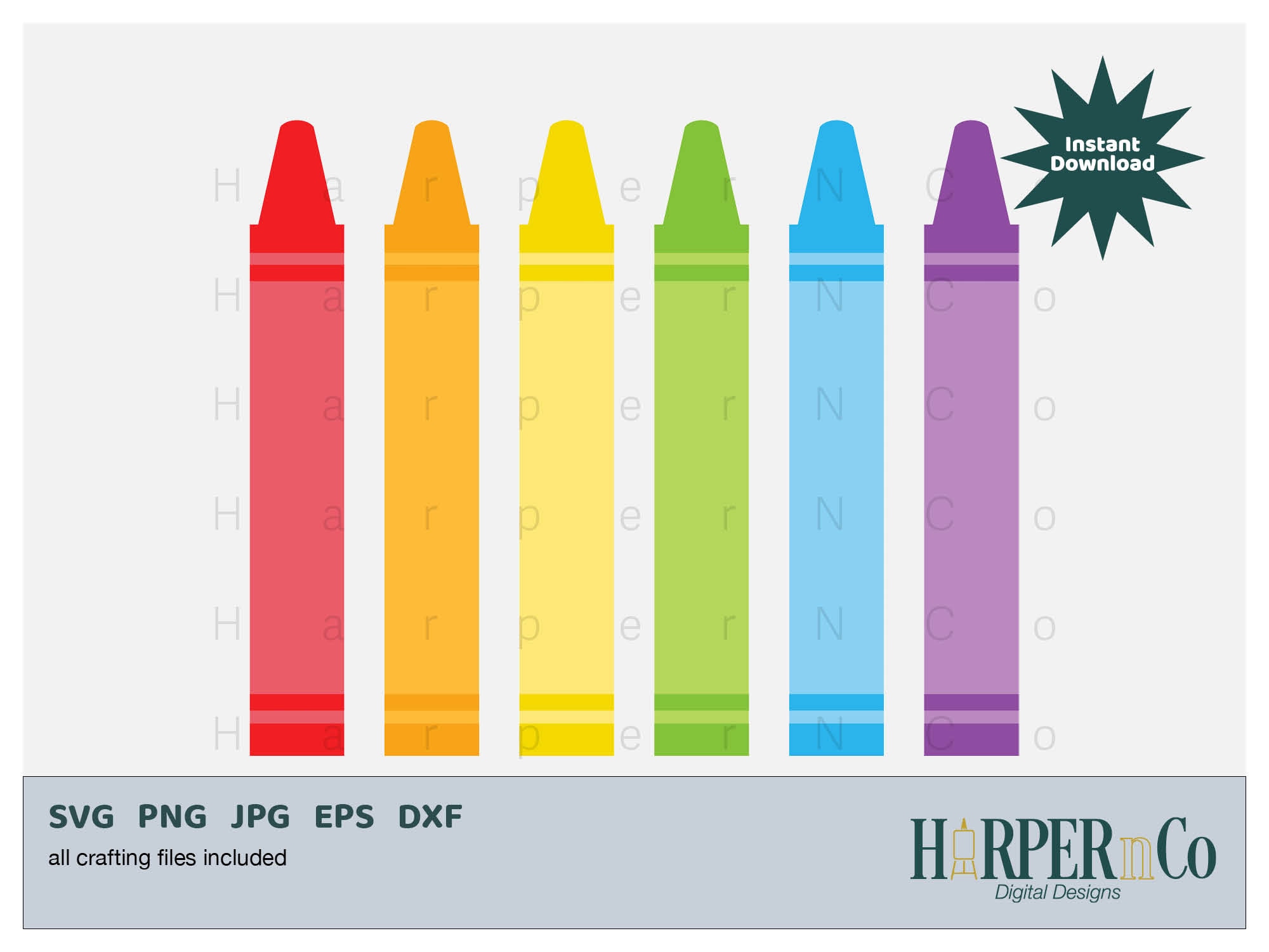 Rainbow Crayons SVG for Cricut Silhouette Glow Forge PNG - Etsy