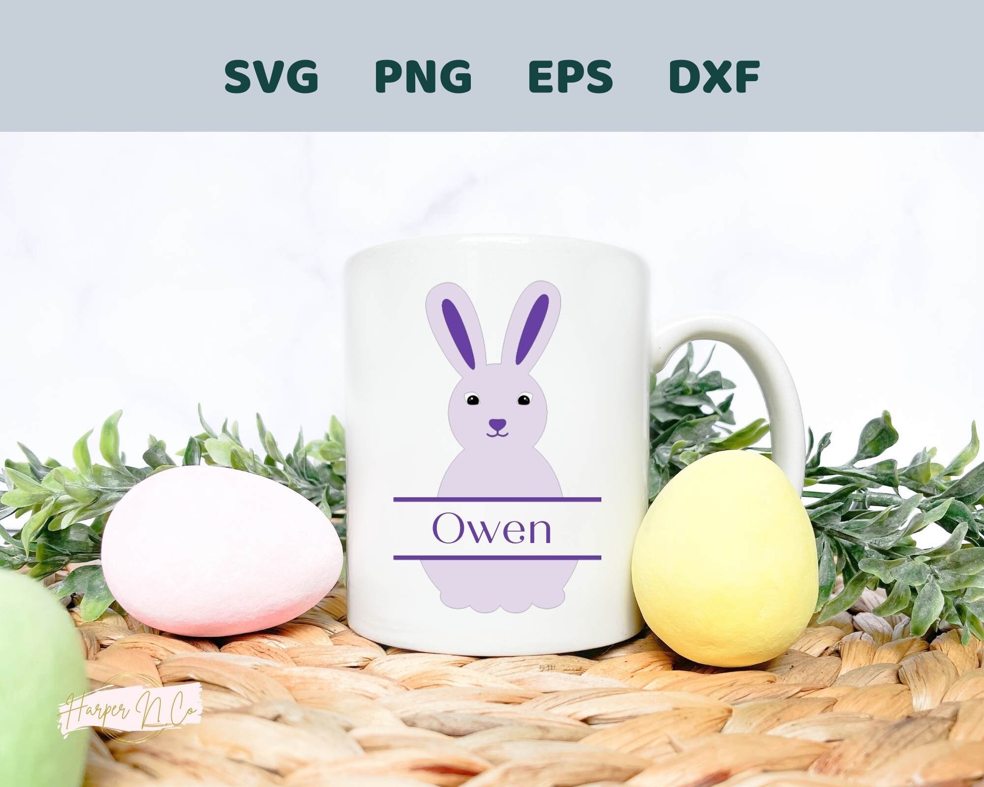 Purple Easter Bunnies SVG, Personalize, Easter PNG, Full and Split ...
