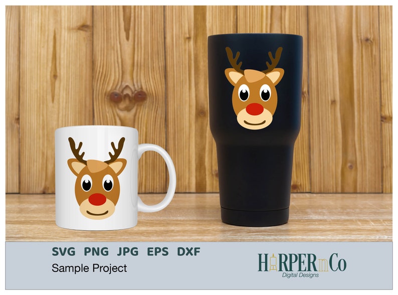 Rudolf SVG Red-nosed Reindeer Reindeer Face SVG Christmas - Etsy