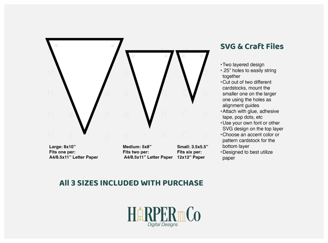 Triangle Banner SVG, Bunting Svg, Flag Svg, Birthday Garland Svg ...