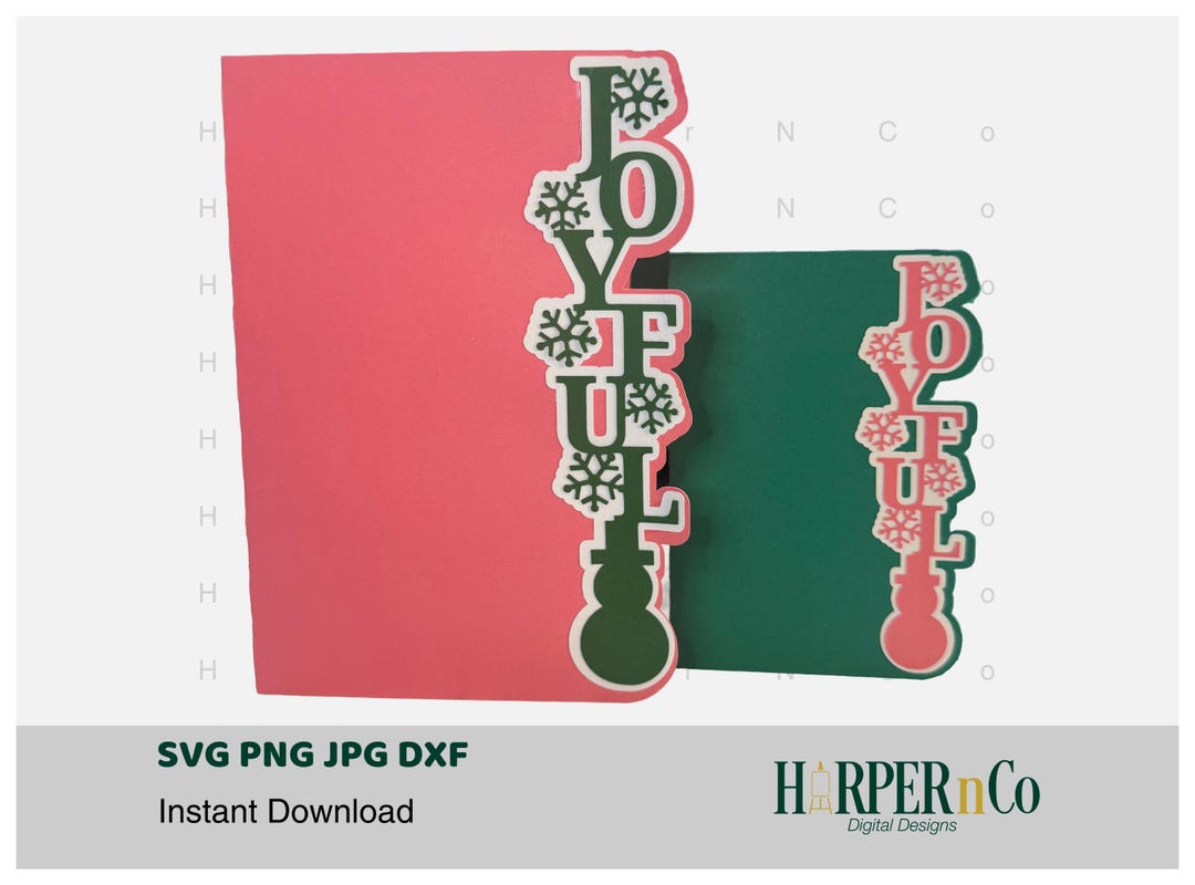 Joyful Cut Edge Card SVG Christmas Layered Card DIY Greeting Card Paper ...