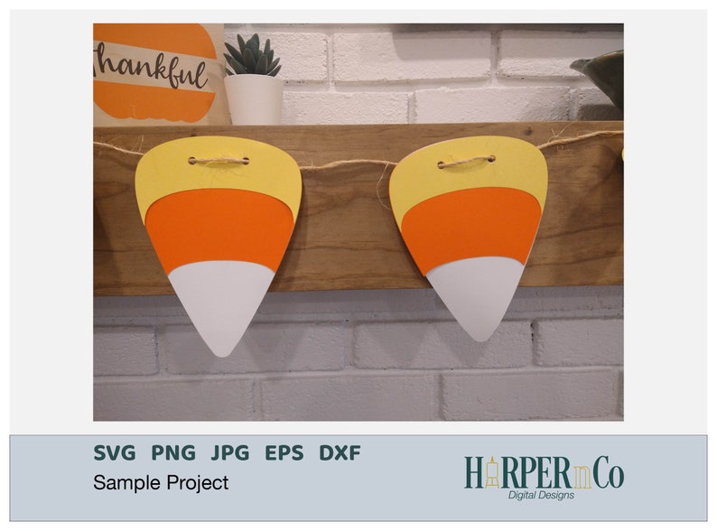 Candy Corn Bunting SVG, Fall Banner, Template, Pennant, Decoration ...