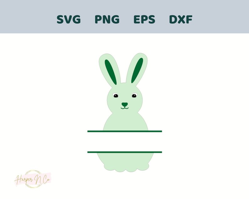 Green Easter Bunny Layered SVG, Personalize, Easter PNG, Split Bunny ...