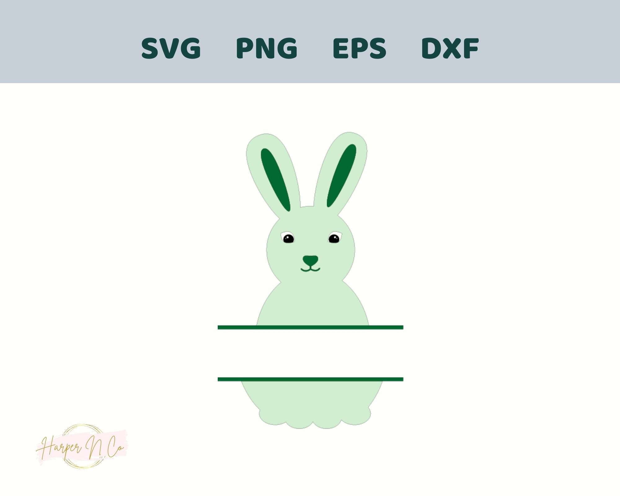Green Easter Bunny Layered SVG, Personalize, Easter PNG, Split Bunny ...