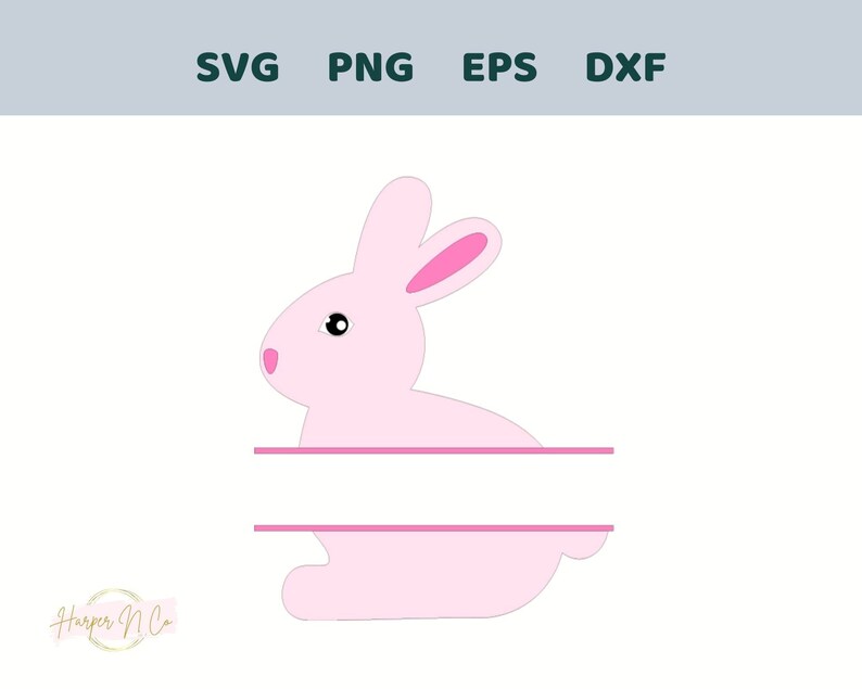 Pink Easter Bunny Layered SVG Personalize Easter PNG Split - Etsy
