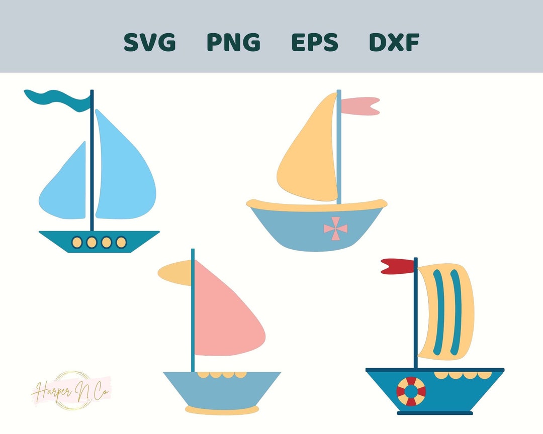 Sailboat SVG Bundle, Nautical, Boat, 4 Layered Svg Cut Images for ...
