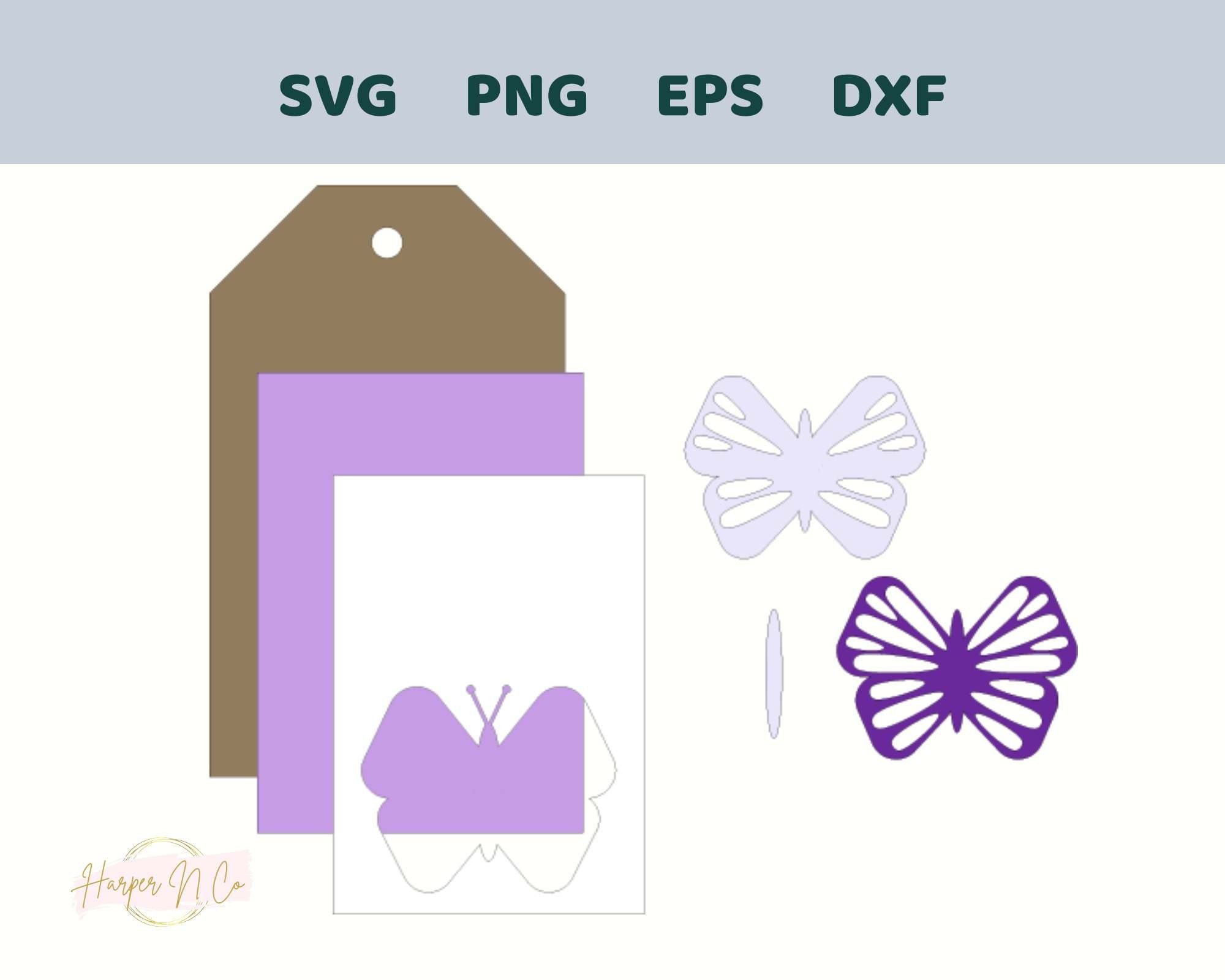Butterfly Gift Tag SVG, Butterfly Layered Gift Tag Paper Craft for ...