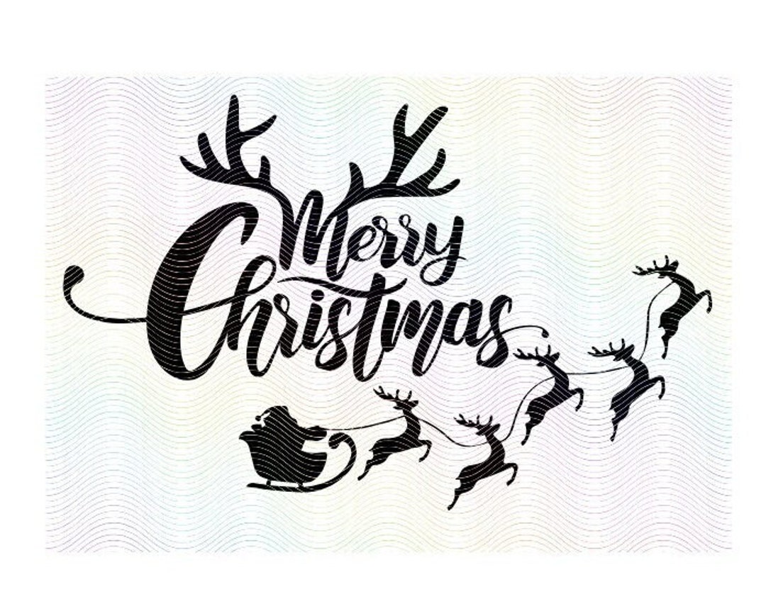 Merry Christmas Reindeer SVG, Instant Download, Cricut, Silhouette, SVG ...