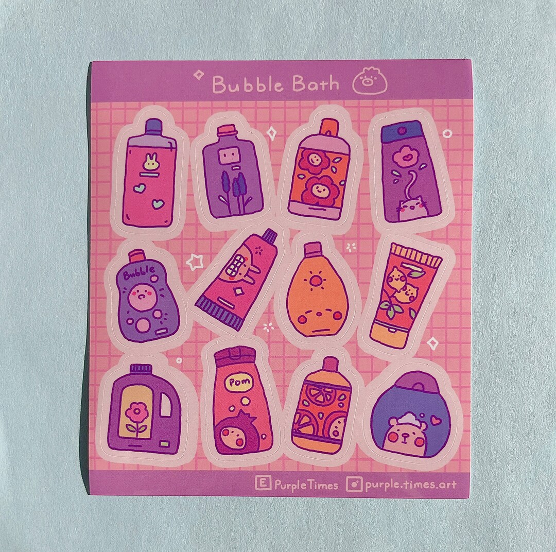 Shampoo and Bubble Bath Sticker Sheet Cute Planner Sticker - Etsy