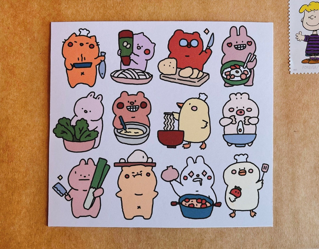 Cartoon Animal Art Print Card Stock Paper Cute Postcard Christmas ...