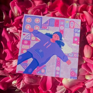 Girl Crying Over Board Game Art Print | Anime Style Lofi Artwork ...