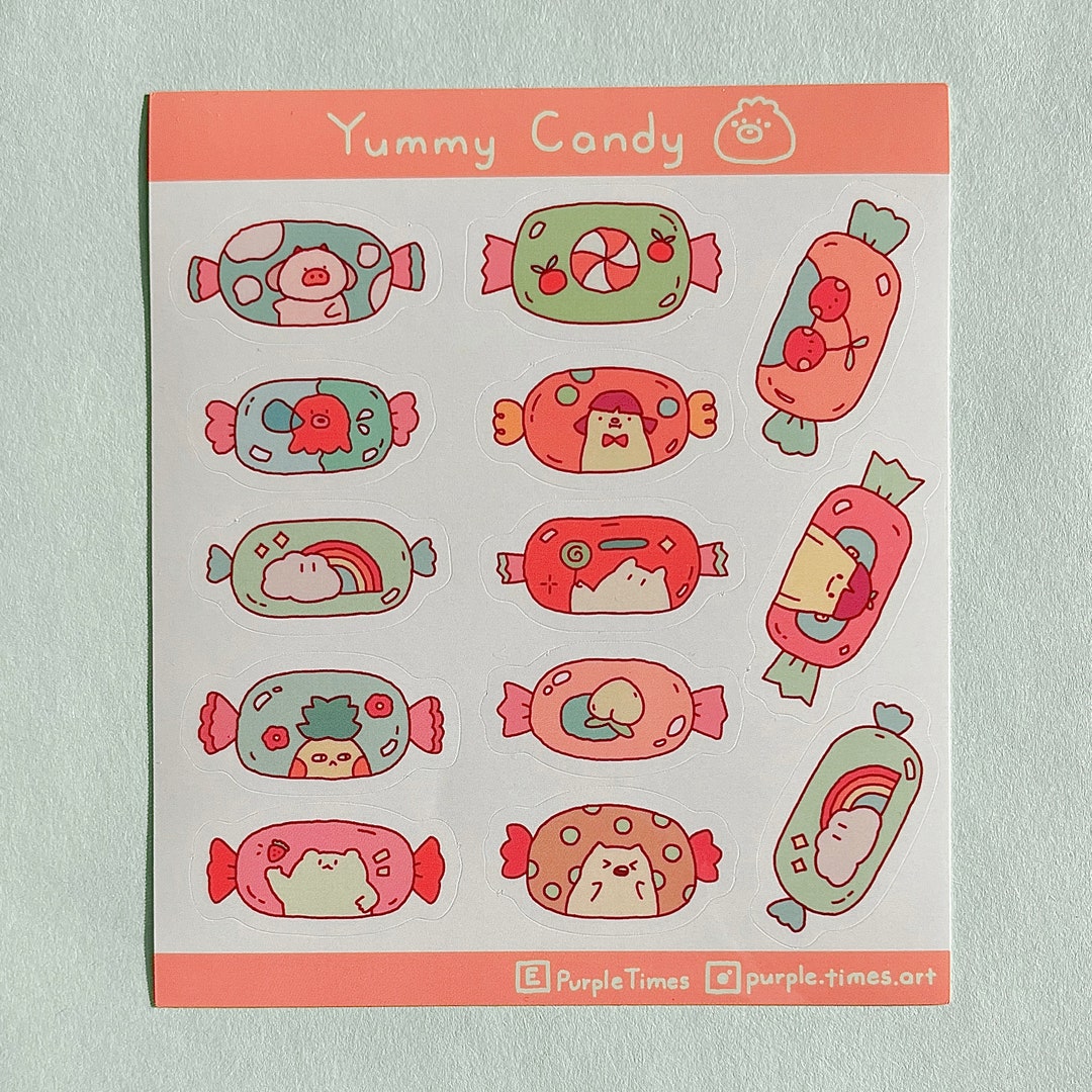 Juicy Candy Sticker Sheet | Cute Journaling & Scrapbook Stickers ...