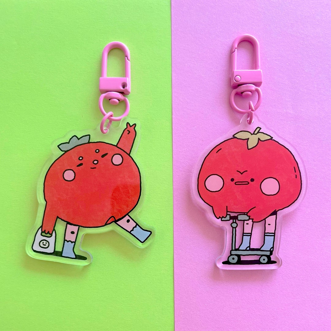 Little Tomato Keychain Kawaii Keychain Gift Cute Epoxy Keychain Acrylic ...