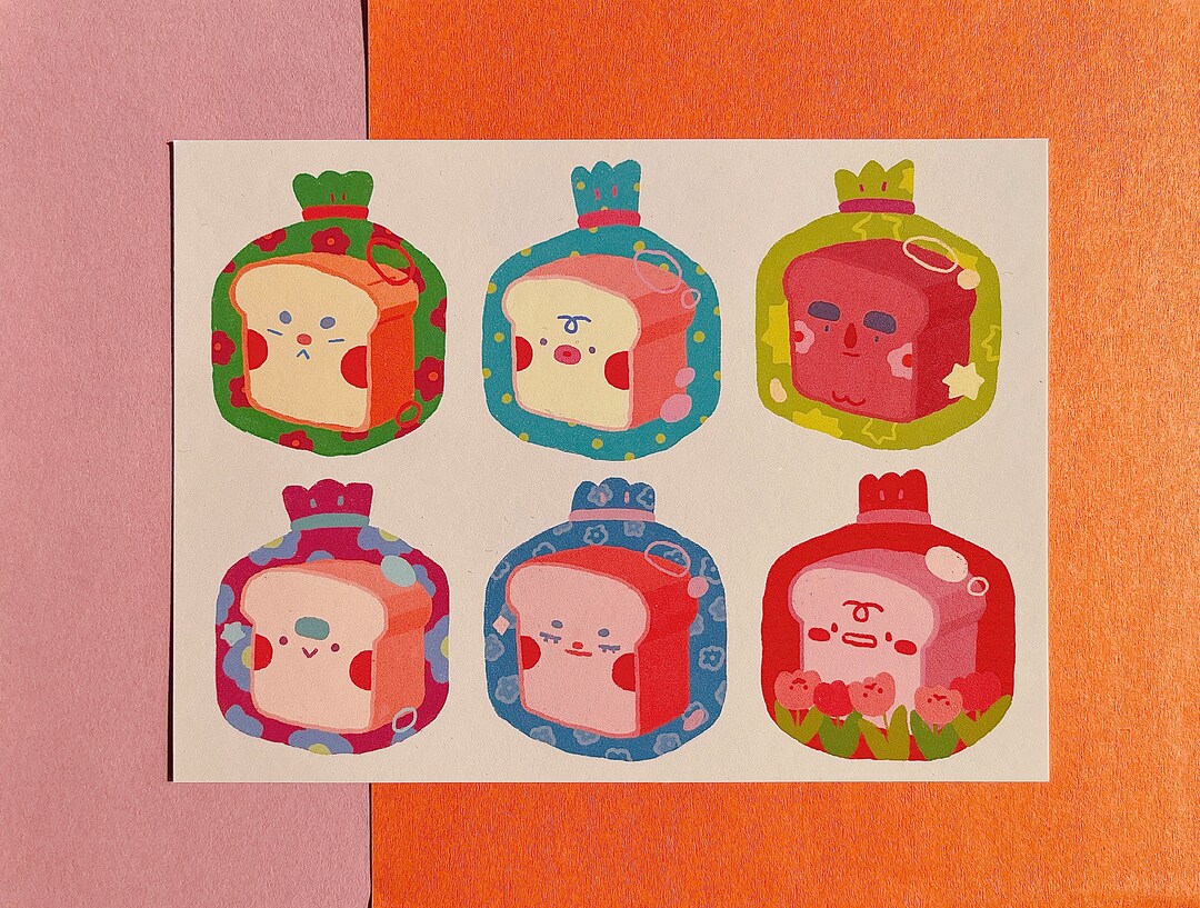 Bread in Bag Colorful Art Print | Aesthetic Art on Card Stock Paper ...