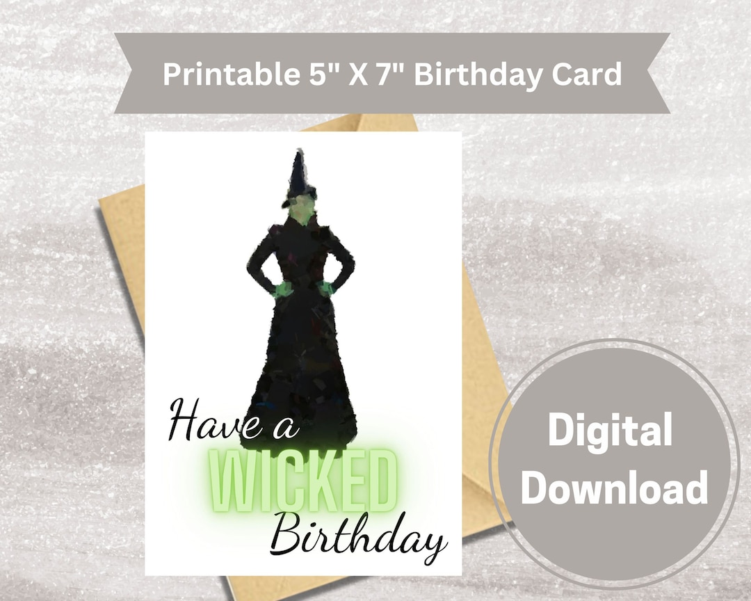 Wicked Birthday Card. Instantly Downloadable Abstract Print - Etsy