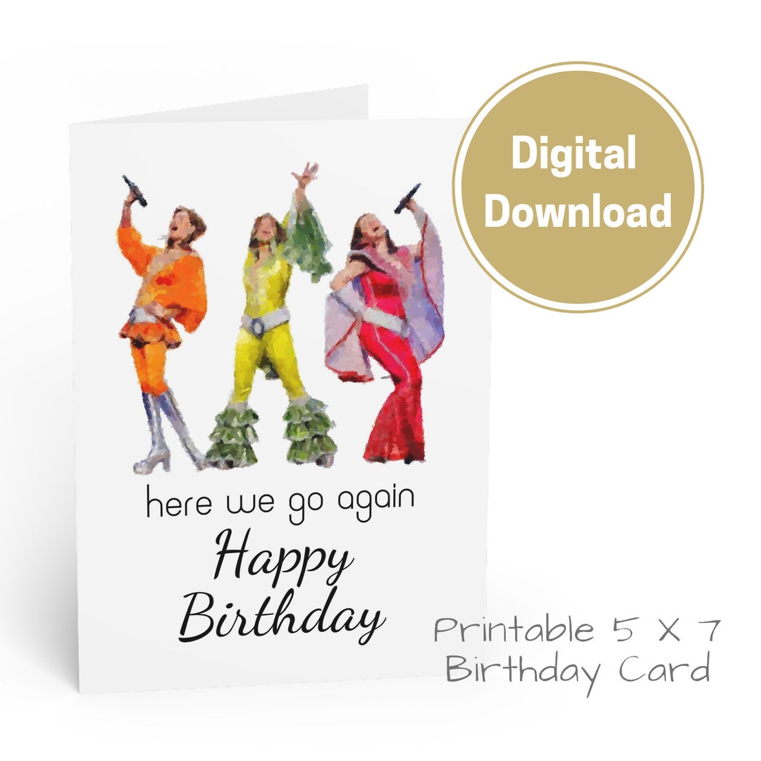 Mamma Mia Abstract Print Effect Digital Birthday Card. Instantly ...