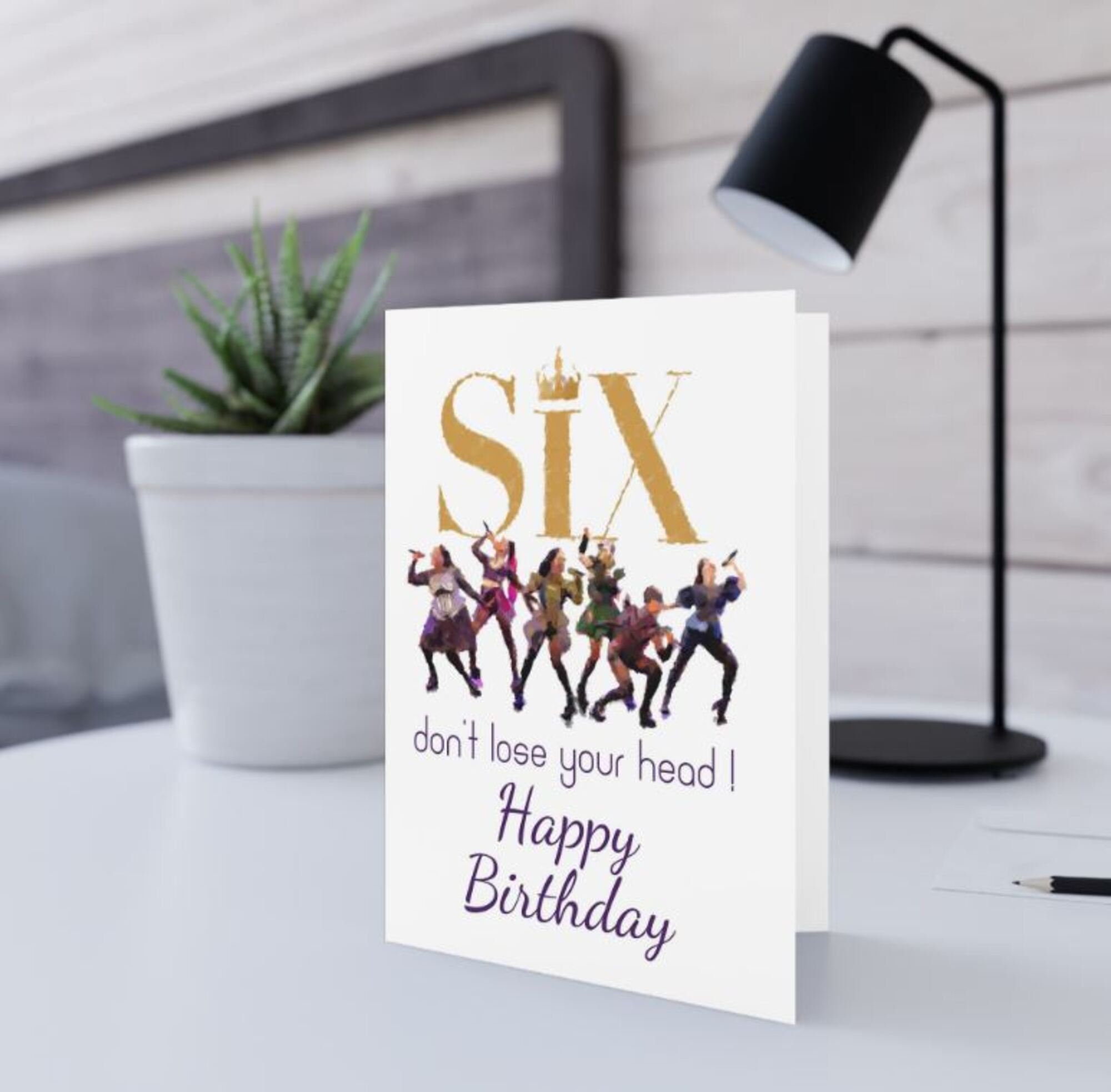 SIX Birthday Card. Instantly Downloadable Abstract Print Effect, SIX ...