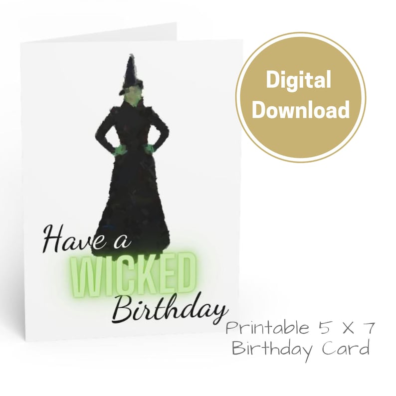 Wicked Birthday Card. Instantly Downloadable Abstract Print Effect ...