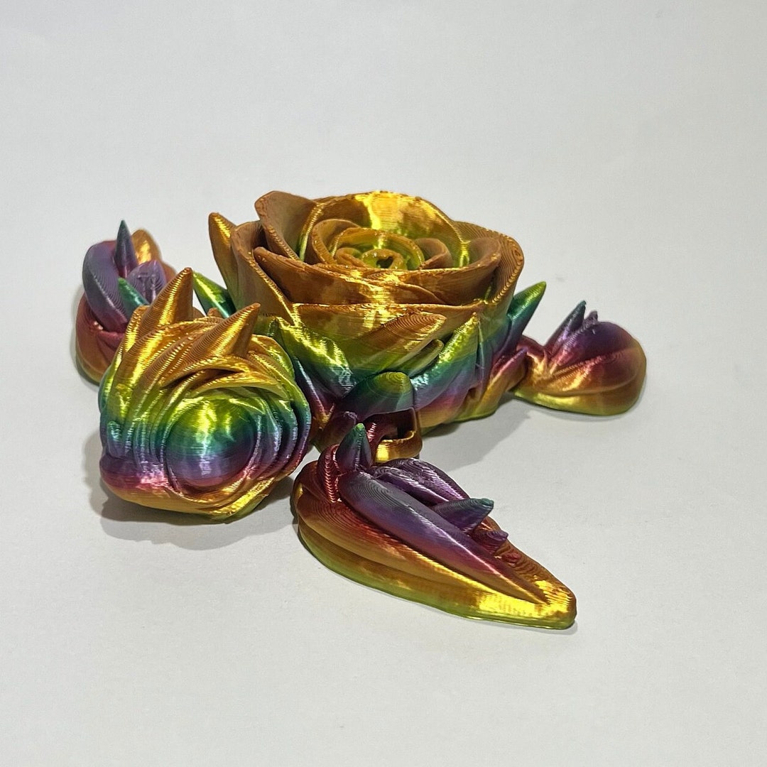 3D Printed Rose Turtle| Articulated | "roseurtle"by Cinderwing3d - Etsy