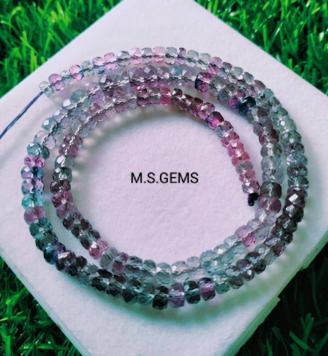Rare Amazing Alexandrite Feceted Rondelle Beads, Change Colour Alexadenrite Feceted Rondelle ...
