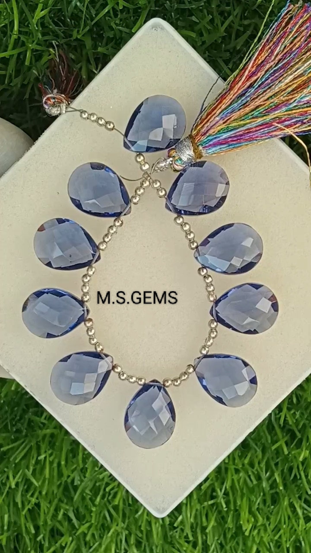 Iolite Quartz Feceted Pear Briolettes Beads,blue Iolite Feceted Pear ...