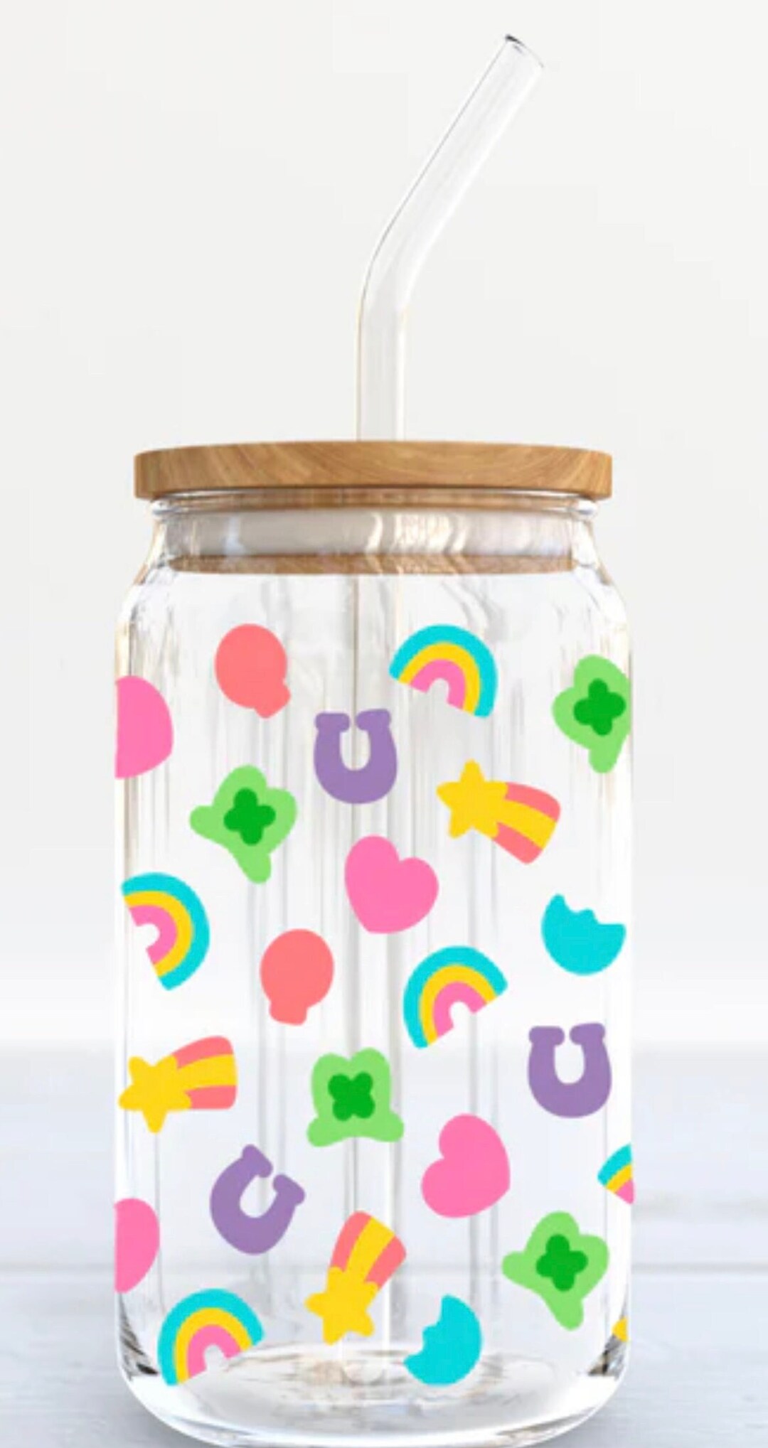 Lucky Charms, Libby Cup, Glass Straw,16oz, Lucky, - Etsy
