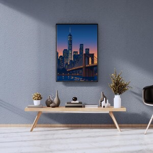 New York City Skyline Brooklyn Bridge Modern New York City Travel ...