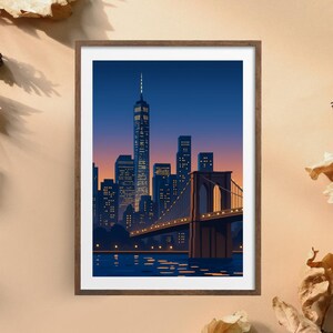 New York City Skyline Brooklyn Bridge Modern New York City Travel ...