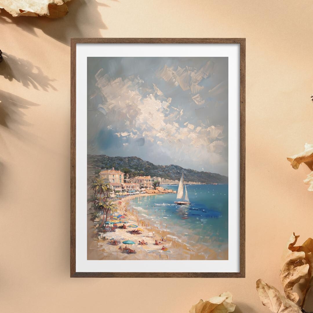 Beachy Saint Tropez Digital Print Coastal Wall Art French Riviera ...
