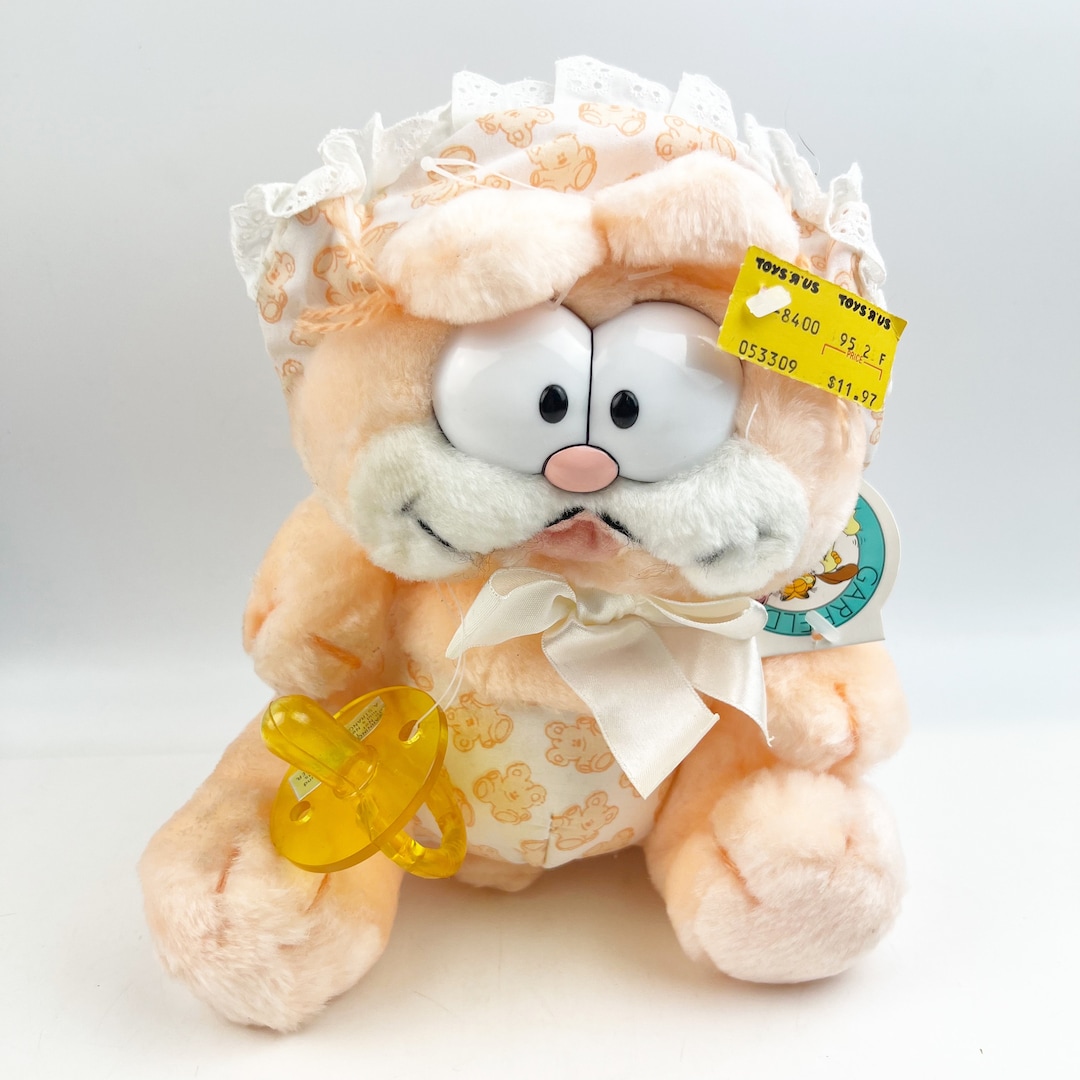 Vtg Dakin Garfield Cat Plush 1981 Cartoon Stuffed Animal Rare Peach ...