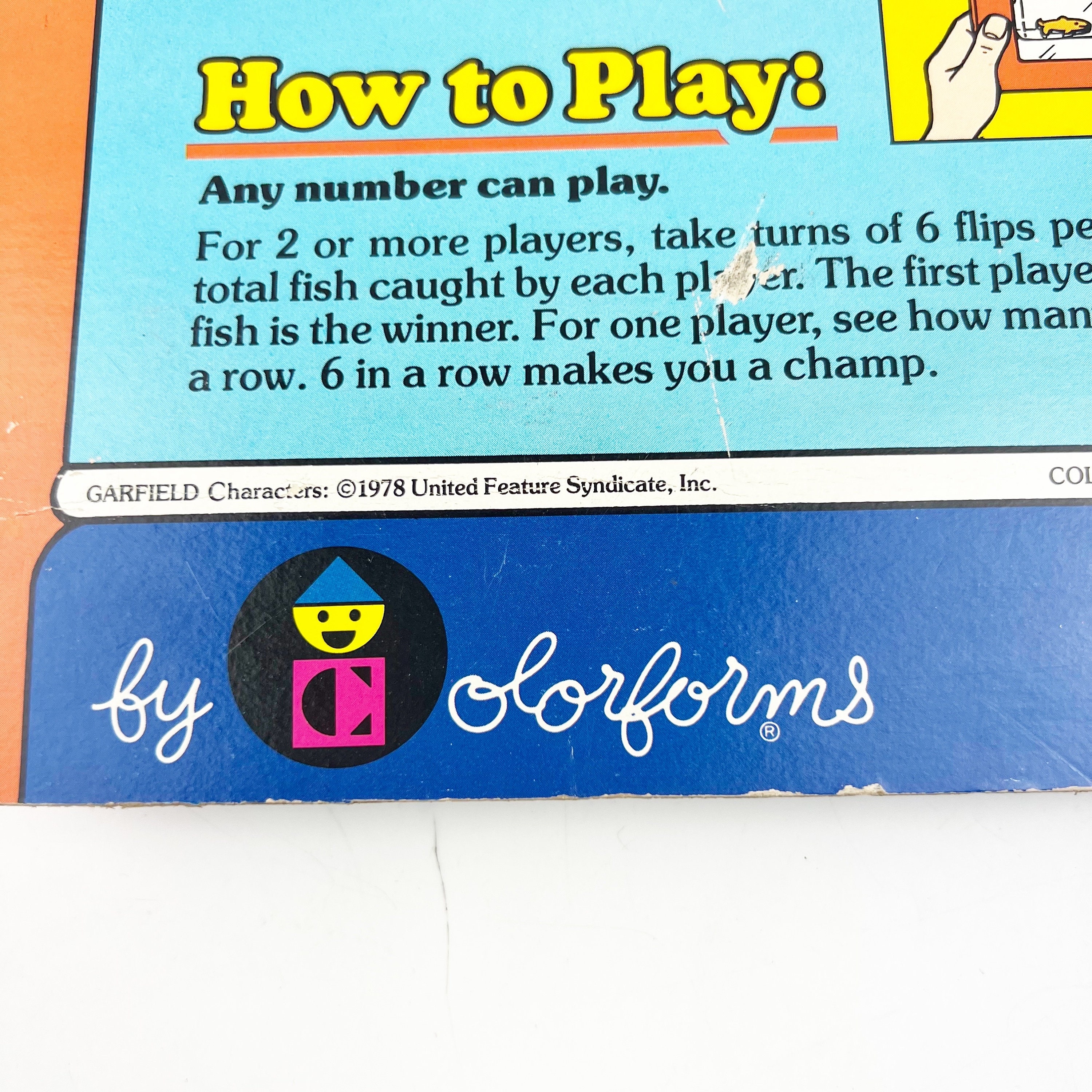 Vintage Garfield Cat A-maze-ing Fish Flip Game Handheld Toy Spring ...