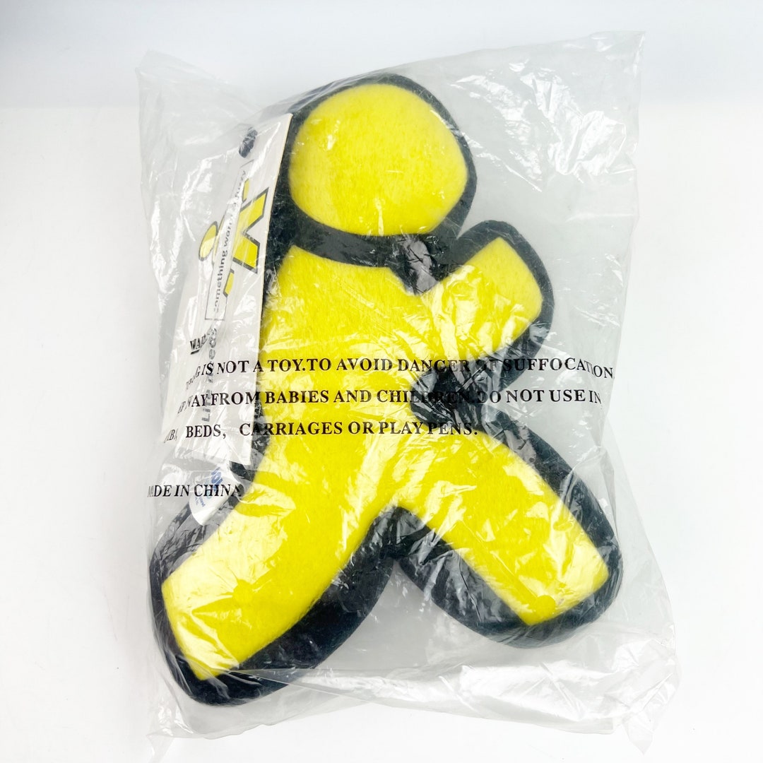 NEW Vintage AOL Running Man Logo Plush Stuffed Yellow America Online ...