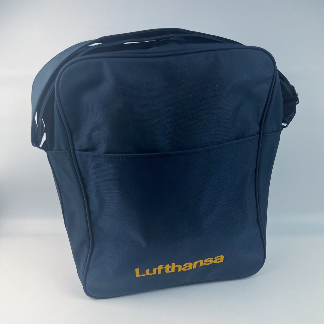 NEW Vintage Original 70s Lufthansa Airlines Vinyl Travel Carry on Bag ...
