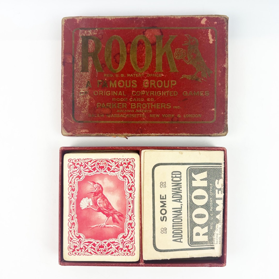 Vintage 1924 Rook Card Game Complete Parker Brothers Edition Red Box ...